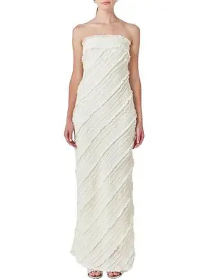 Endless Rose Ruffle Strapless Maxi Dress - Ivory