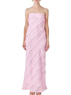 Endless Rose Ruffle Strapless Maxi Dress - Pink