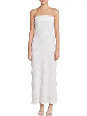 Endless Rose Ruffle Strapless Maxi Dress - White