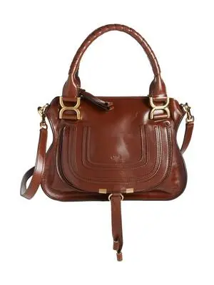 Chloé Chloé Small Marcie Leather Satchel Sooty Brown