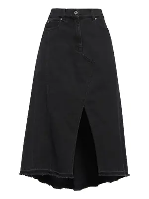 MSGM Cotton Midi Skirt - Black