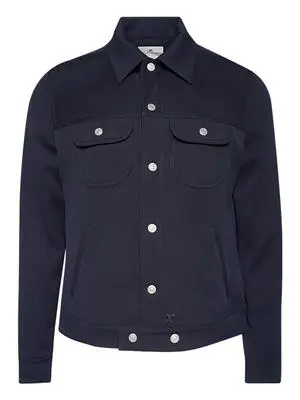 COURRÃ¨GES Twill Trucker Jacket - Navy