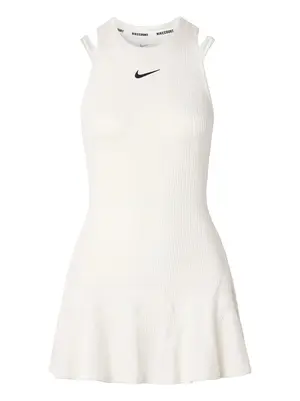 Nike Slam Ribbed Dri-fit Tennis Dress - White