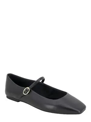 KENNETH COLE Jasper Mary Jane Flat - Black Leather