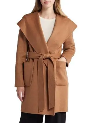 Bcbgmaxazria Hooded Wrap Coat - Toffee