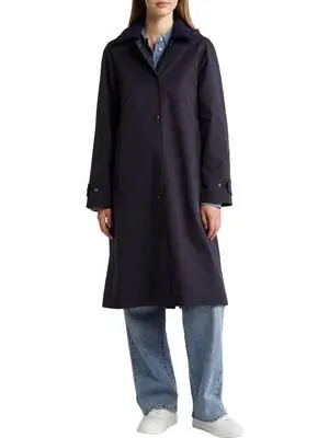 Sam Edelman Mac Longline Coat With Removable Hood - Navy