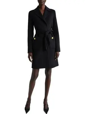 St. John Belted Wool & Cashmere Coat - Black