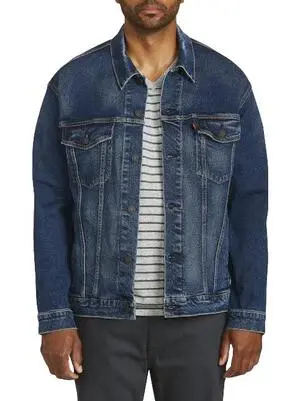 LEVI'S Big & Tall Colusa Stretch Denim Trucker Jacket Colusa Dark Denim