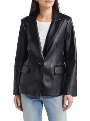 Sam Edelman Sam Edelman Faux Leather Blazer Black