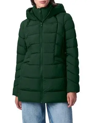 Bernardo Hooded Puffer Jacket With Bib Deep Forest