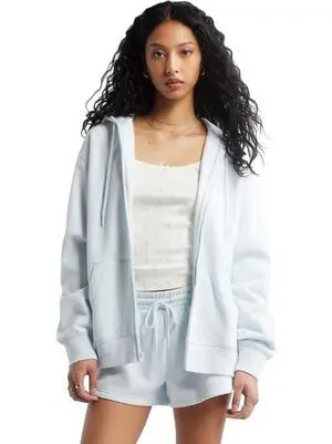 Bp. Oversized Zip Fleece Hoodie Blue Illusion