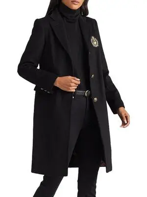 Ralph Lauren Lauren Ralph Lauren Logo Patch Wool-Blend Jacket Black
