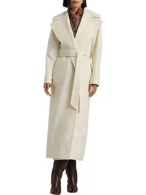 Ralph Lauren Belted Wool-blend Wrap Coat - Moda Cream