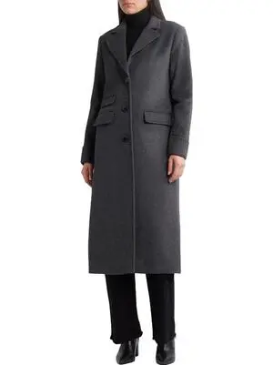 Ralph Lauren Lauren Ralph Lauren Longline Wool Blend Reefer Coat Grey