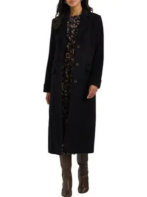 Ralph Lauren Longline Wool Blend Reefer Coat - Regal Navy