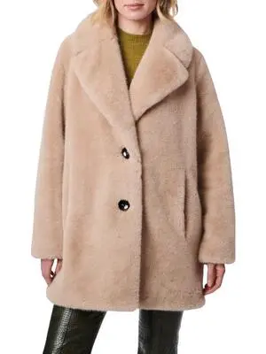 Bernardo The Sally Faux Fur Coat - Beige