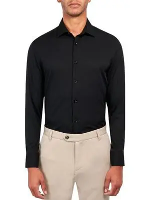 BROOKLYN BRIGADE Slim Fit Solid Performance Dress Shirt - Black
