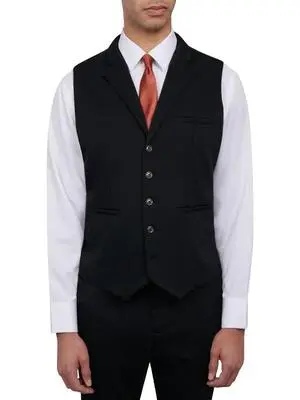 BROOKLYN BRIGADE Slim Fit Performance Knit Vest - Jet Black