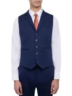BROOKLYN BRIGADE Slim Fit Performance Knit Vest - River Blue