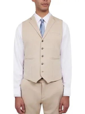 BROOKLYN BRIGADE Slim Fit Performance Knit Vest - Tan