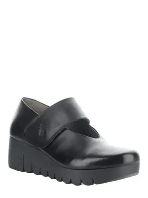 Fly London Vari Platform Wedge Pumps - Black Burn