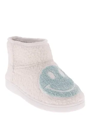 Mia Chill Smiley Faux Shearling Bootie Slipper - Saige Happy Face