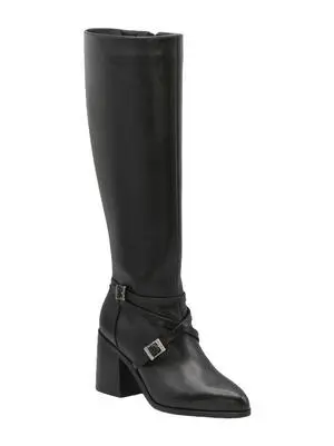 CHARLES DAVID Charles David Jacoby Knee High Boots Black Leather
