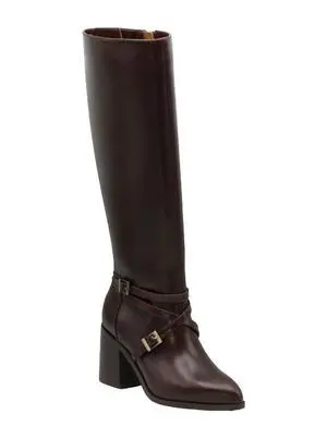 CHARLES DAVID Charles David Jacoby Knee High Boots Cognac Leather