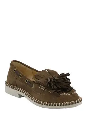 CHARLES DAVID Poppy Kiltie Fringe Loafer - Dark Tan