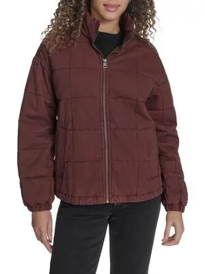 LEVI'S Levi's Box Quilted Water Resistant Cotton Jacket Tawny Port