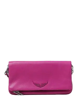 Zadig&Voltaire Zadig & Voltaire Leather Clutch With Chain Strap Fuchsia