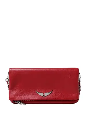 Zadig&Voltaire Zadig & Voltaire Leather Clutch With Chain Strap Red