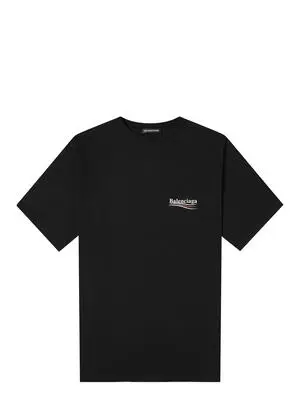 Balenciaga Political Campaign Oversize Tee - Black