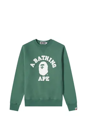 A BATHING APE College Crewneck Sweatshirt - Green