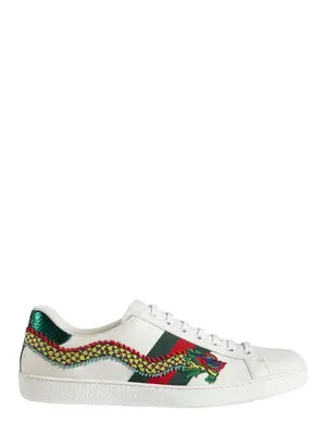 Gucci Ace Embroidered Dragon Sneakers - White