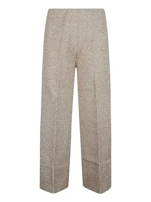 CIRCUS HOTEL Viscose Wide Leg Trousers - Golden