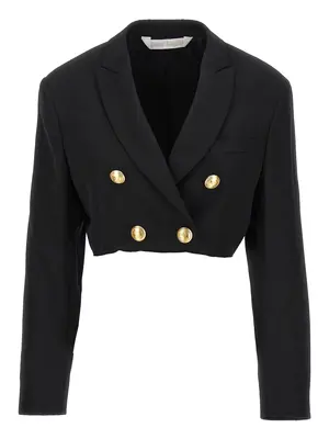 Palm Angels Cropped Blazer - Black
