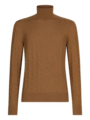 Dolce & Gabbana Silk Turtleneck Sweater - Camel