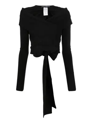 Dolce & Gabbana Cut-out Wrap Top - Black