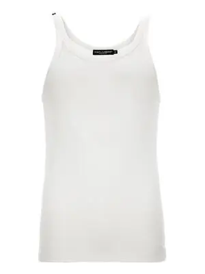 Dolce & Gabbana Ribbed Tank Top - White
