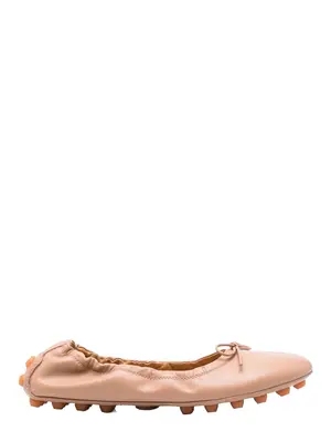 TOD'S Gommino Bubble Leather Ballerinas - Powder