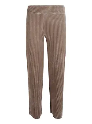Avenue Montaigne Corduroy Cropped Trousers - Beige