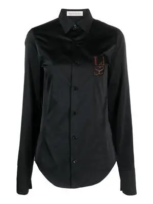 LUDOVIC DE SAINT SERNIN Logo Denim Shirt - Black