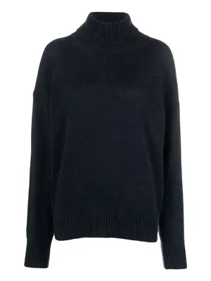 ALYSI Mohair Wool Turtleneck Sweater - Blue