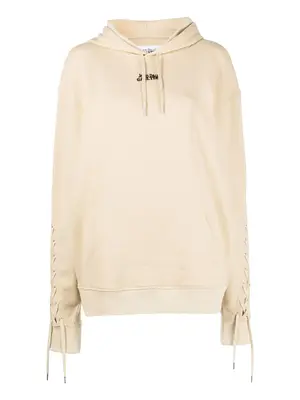 Jean Paul Gaultier Logo Cotton Hoodie - Beige