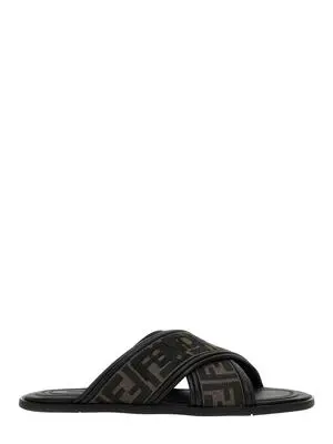 Fendi Logo Slides - Black