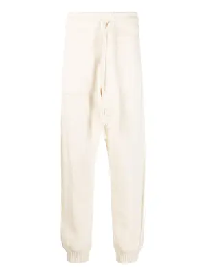 Off White Cotton Sweatpants - Beige