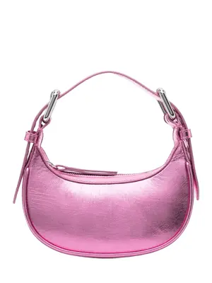 By Far Mini Soho Metallic Leather Shoulder Bag - Fuchsia