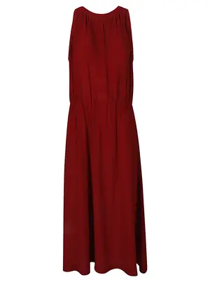 CRIDA MILANO Silk Midi Dress - Red