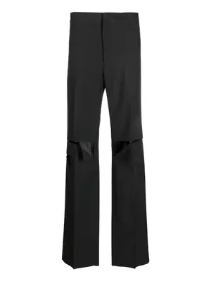 Givenchy Ripped Wide Leg Trousers - Grey